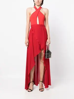 Elie Saab Halter Keyhole Bodysuit - Red