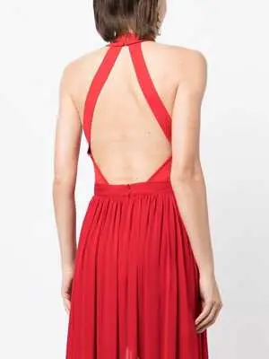Elie Saab Halter Keyhole Bodysuit - Red