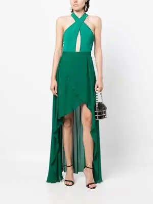 Elie Saab Halter Keyhole Bodysuit - Green