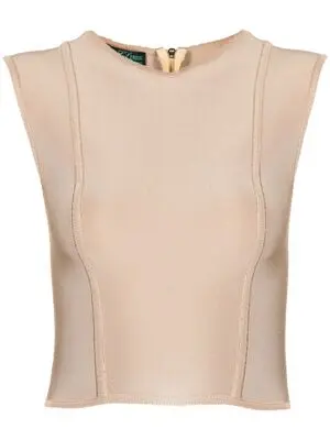 HERVE L. LEROUX Bandage Cropped Top - Neutrals