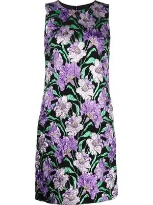 Carolina Herrera Floral-jacquard A-line Mini Dress - Multicolour