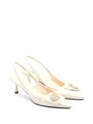 Prada 55mm Flower-appliqué Slingback Pumps