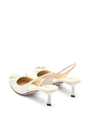 Prada 55mm Flower-appliqué Slingback Pumps
