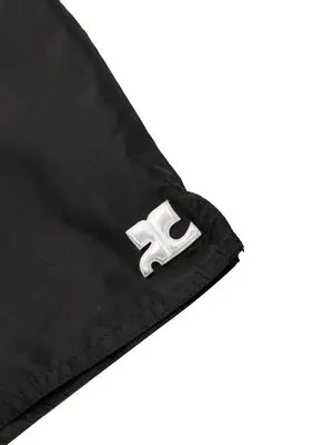 COURREGES Logo-patch Plain Swim Shorts