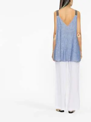 Fabiana Filippi Metallic Strap Linen Top