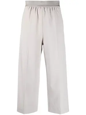 Stella McCartney Cropped Wide-leg Trousers - Grey