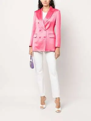 P.a.r.o.s.h Satin Finish Double-breasted Blazer