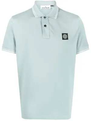 Stone Island Compass-patch Polo Shirt - Grey