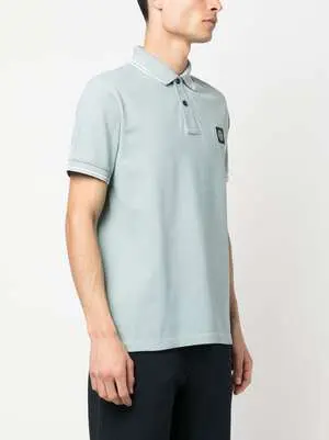 Stone Island Compass-patch Polo Shirt - Grey