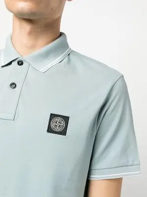 Stone Island Compass-patch Polo Shirt - Grey
