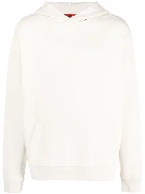 424 Debossed-logo Cotton Hoodie - Neutrals