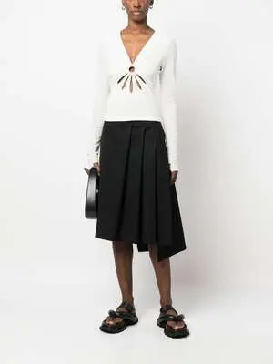 Collina Strada Cut-out Detailing V-neck Top