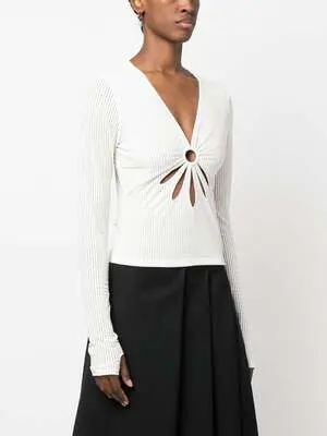 Collina Strada Cut-out Detailing V-neck Top