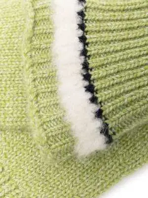 BARRIE Shearling-effect Cashmere Fingerless Gloves - Green