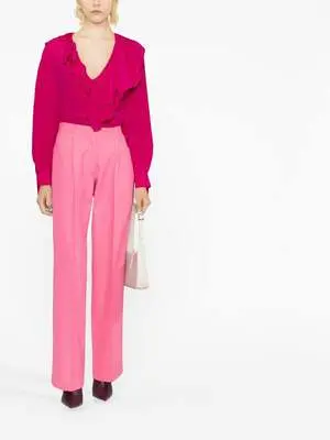 Victoria Beckham Ruffled Silk Blouse - Pink