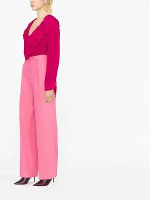 Victoria Beckham Ruffled Silk Blouse - Pink