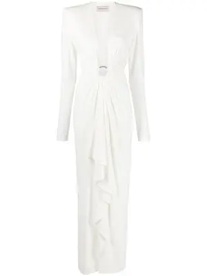 Alexandre Vauthier Plunge-neck Draped Gown
