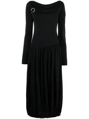 LANVIN Long-sleeve Asymmetric Midi Dress