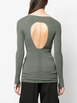 Rick Owens Cut-out-back Cashmere Sweatshirt - Grey