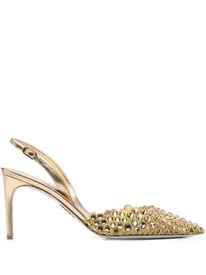 Rene Caovilla 88mm Crystal-embellished Slingback Pumps
