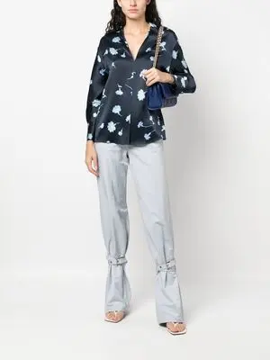 Vince Floral Print Silk Blouse