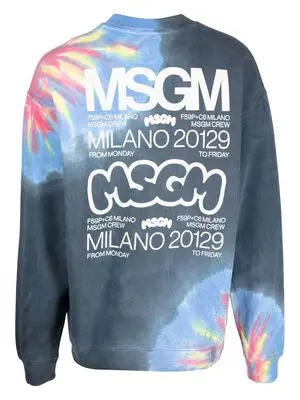 MSGM Logo-print Tie-dye Sweatshirt