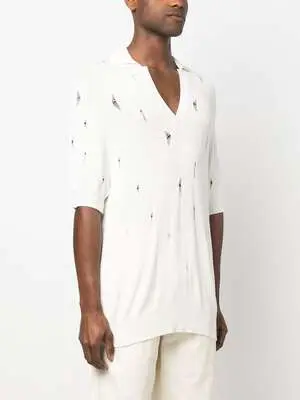 BARROW Extra Long Distressed Polo Shirt