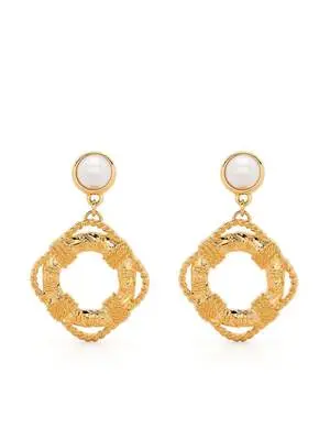 Moschino Lifebouy Pearl-detail Earrings - Gold