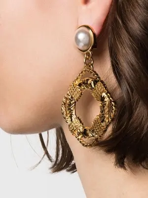 Moschino Lifebouy Pearl-detail Earrings