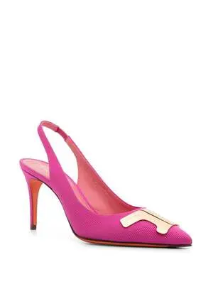 Santoni Ribbed-finish 90mm Pumps