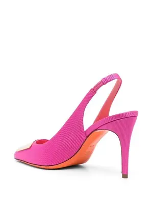 Santoni Ribbed-finish 90mm Pumps