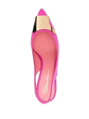 Santoni Ribbed-finish 90mm Pumps