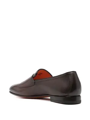 Santoni Double-buckle Leather Shoes - Brown