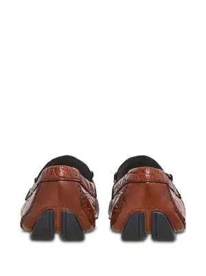 FERRAGAMO Gancini-buckle Leather Driving Shoes - Brown