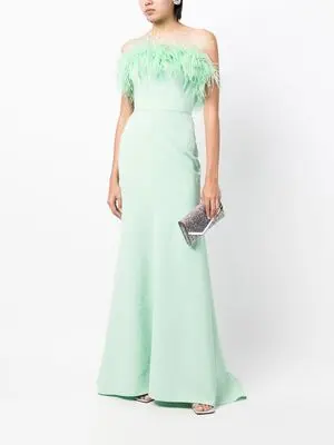 Jenny Packham Mabel Feather-trim Gown