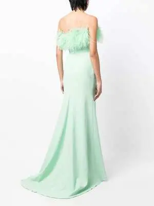 Jenny Packham Mabel Feather-trim Gown