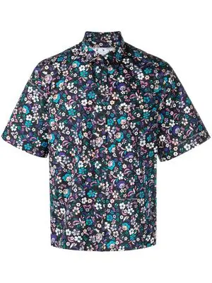 Off-White Flowers Summer Cotton Shirt