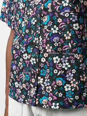 Off-White Flowers Summer Cotton Shirt