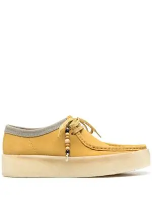 Clarks Suede Boat Shoes With Wooden Beads - Yellow