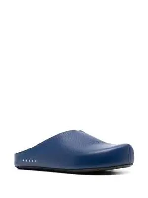 Marni Textured-leather Slippers