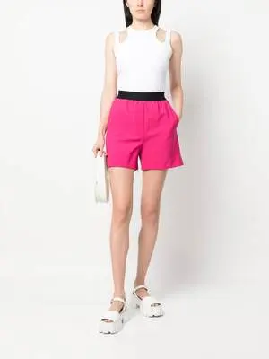 MSGM Logo-waistband Shorts - Pink