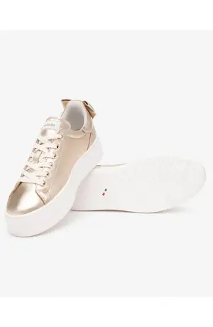 NEROGIARDINI Bow Platform Sneakers - Gold