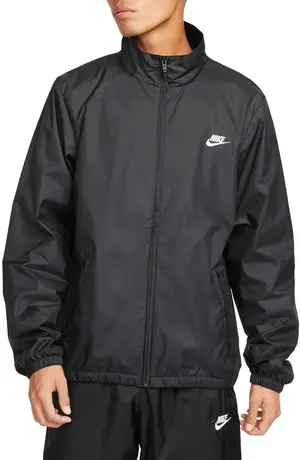 Nike Club Water Resistant Woven Jacket - Black/ White