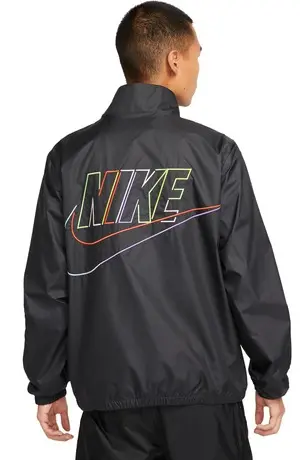 Nike Club Water Resistant Woven Jacket - Black/ White