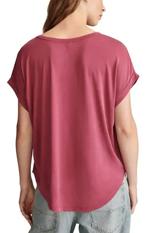 Lucky Brand Sandwash Dolman T-shirt - Violet Quartz