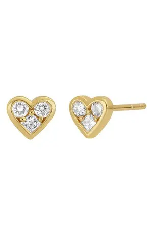 Bony Levy Simple Obsession Diamond Heart Earrings