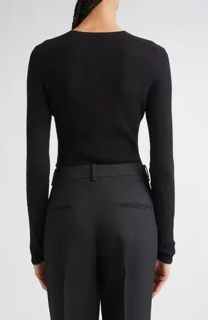 Michael Kors Hutton Cashmere Rib Sweater - Black