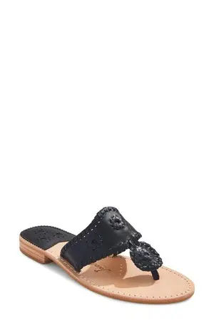 Jack Rogers Jacks Flat Sandal - Black/ Black