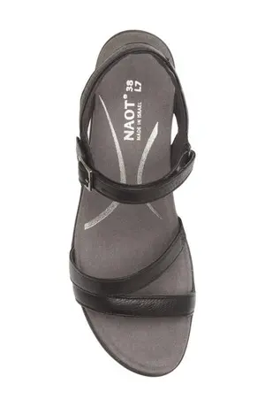 Naot Bounty Strappy Sandals - Soft Black Leather