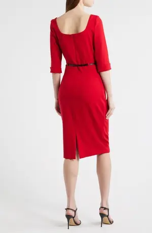 Black Halo Jackie O Sheath Dress - Red